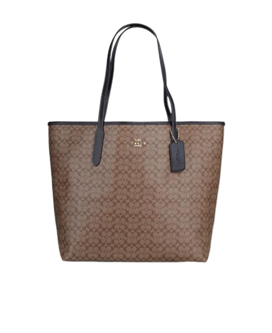 COACH Large Logo Letter Handbag in Brown | Lyst