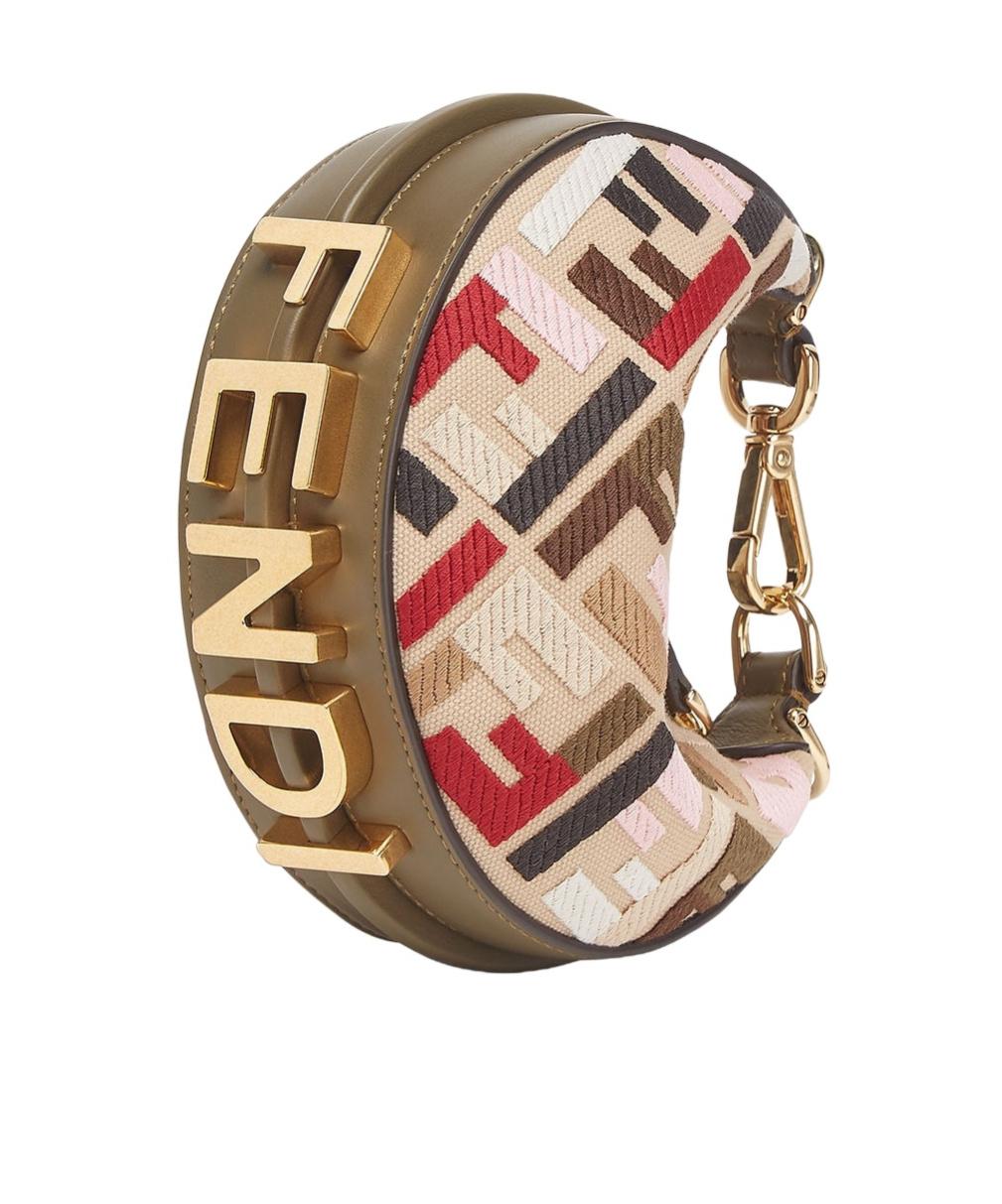 Fendi Ultra-Mini Graph Hobo Bag in Pink | Lyst