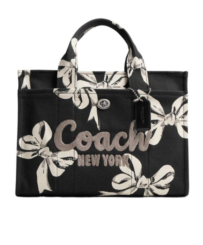COACH Bow-Printed Cross-Body Bag in Black | Lyst