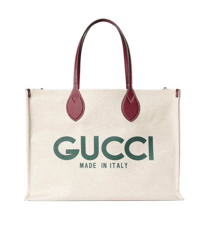 Gucci Large -Print Tote Bag in Natural | Lyst