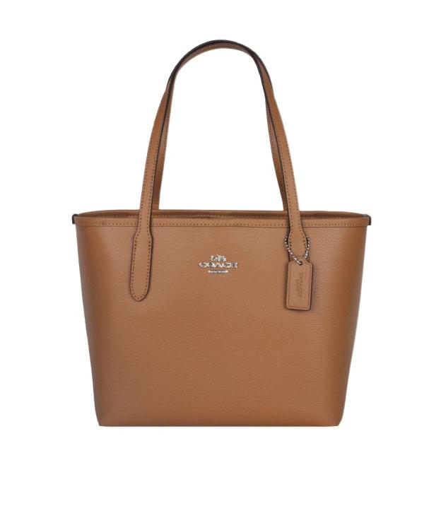 COACH Logo Decal Handbag in Brown | Lyst