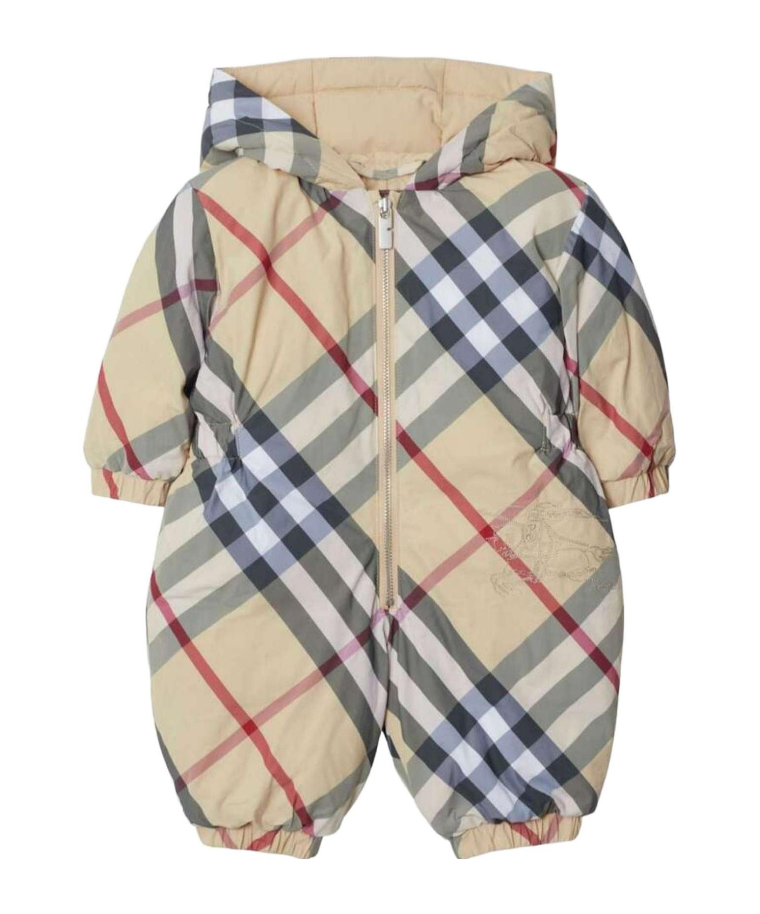 Burberry Check Nylon Puffer Suit in Gray | Lyst