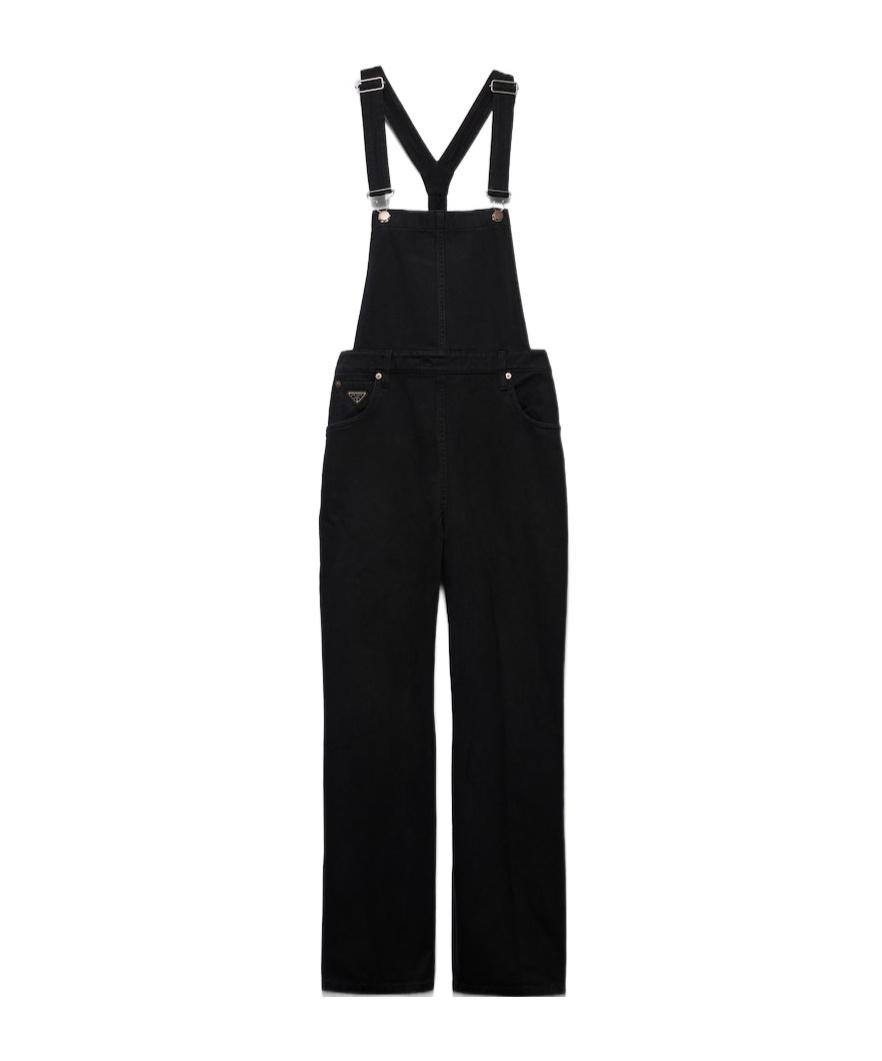 Prada Denim Overalls in Black | Lyst