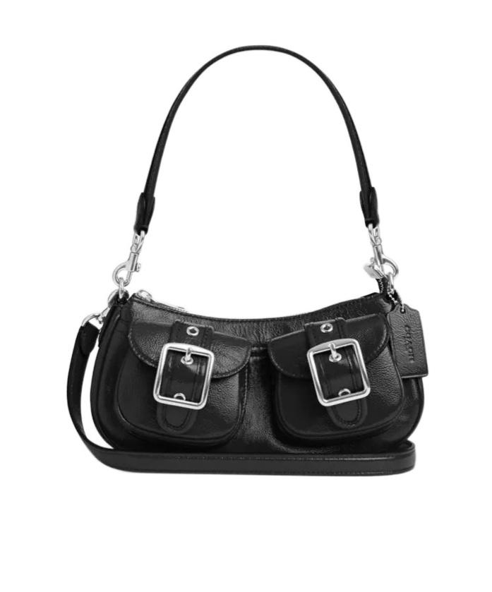 COACH Buckle Pouch And Shoulder Bag in Black | Lyst