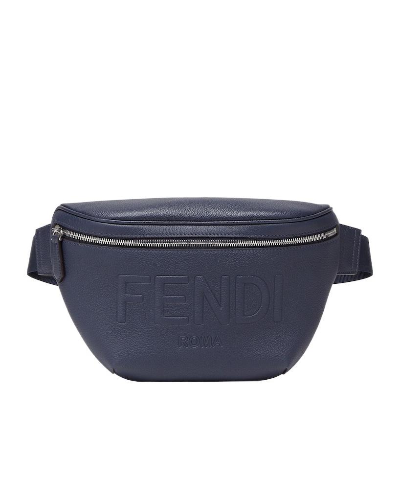 Fendi Roma Logo Waist Bag in Blue for Men | Lyst