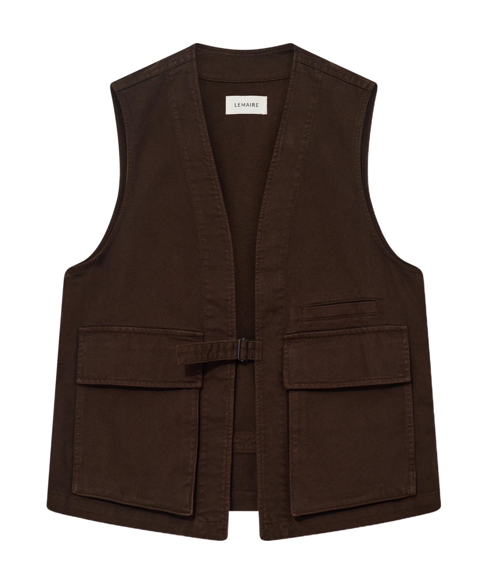 Lemaire Pocket Vest in Brown for Men | Lyst