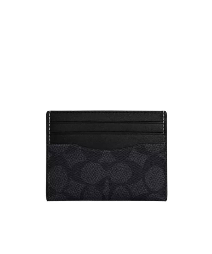 COACH Iconic Canvas Id Card Holder in Black for Men | Lyst