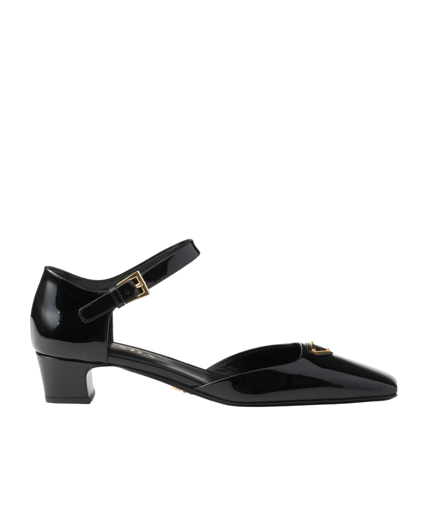 Prada Logo Details Heels in Black | Lyst