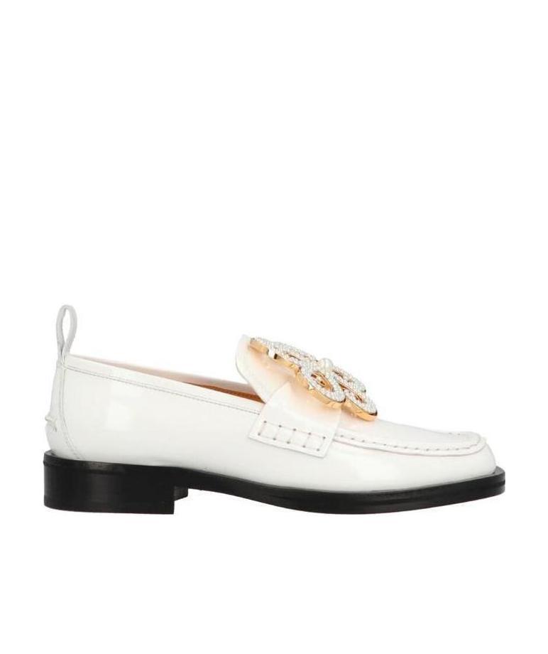 Loewe Logo Loafers in White | Lyst