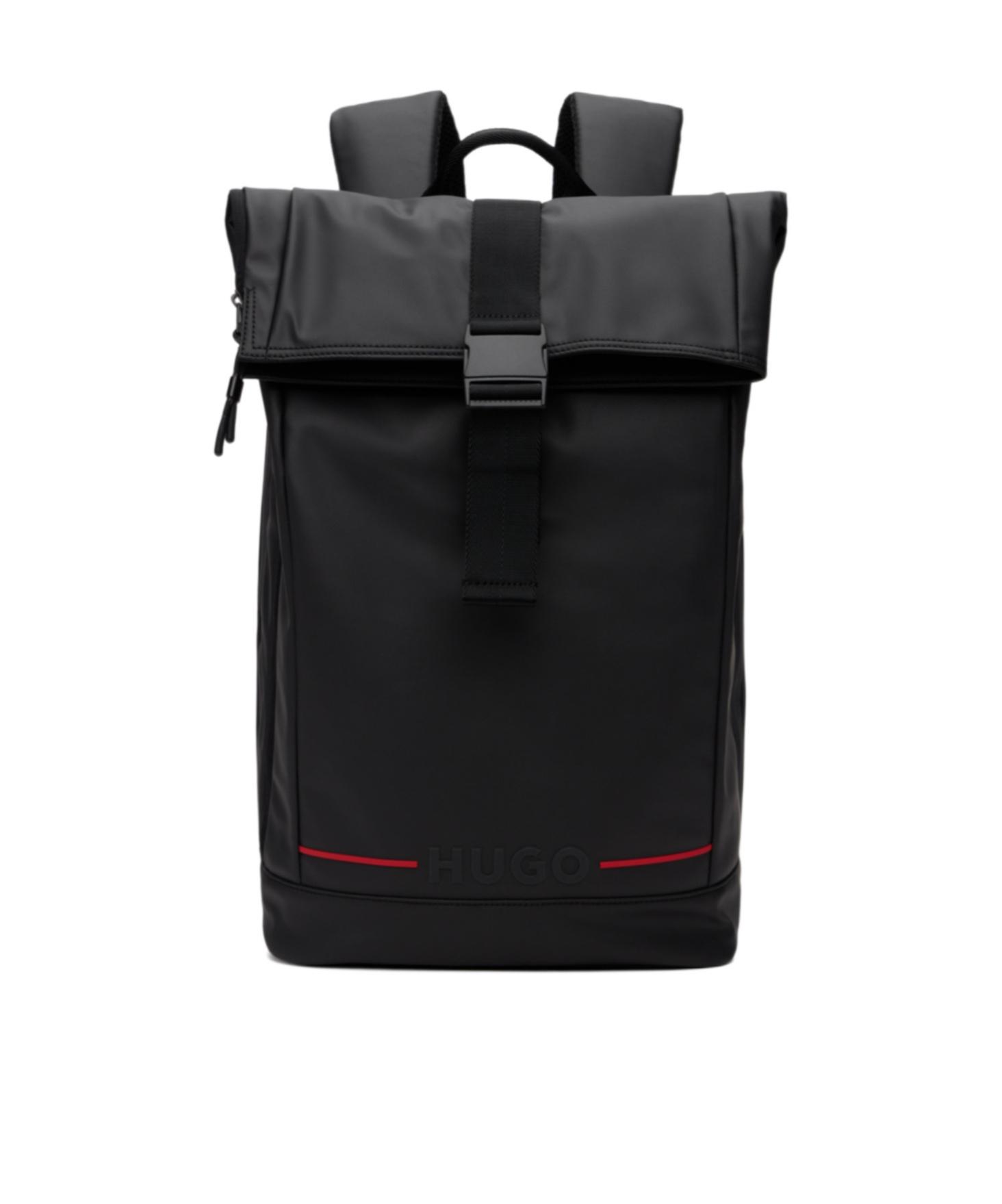 BOSS Logo Roll-Up Backpack in Black for Men | Lyst