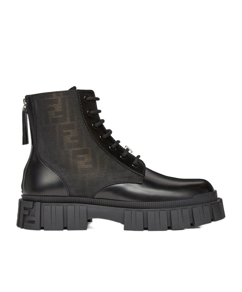 Fendi Force Round-Headed Motorcycle Boots in Black for Men | Lyst