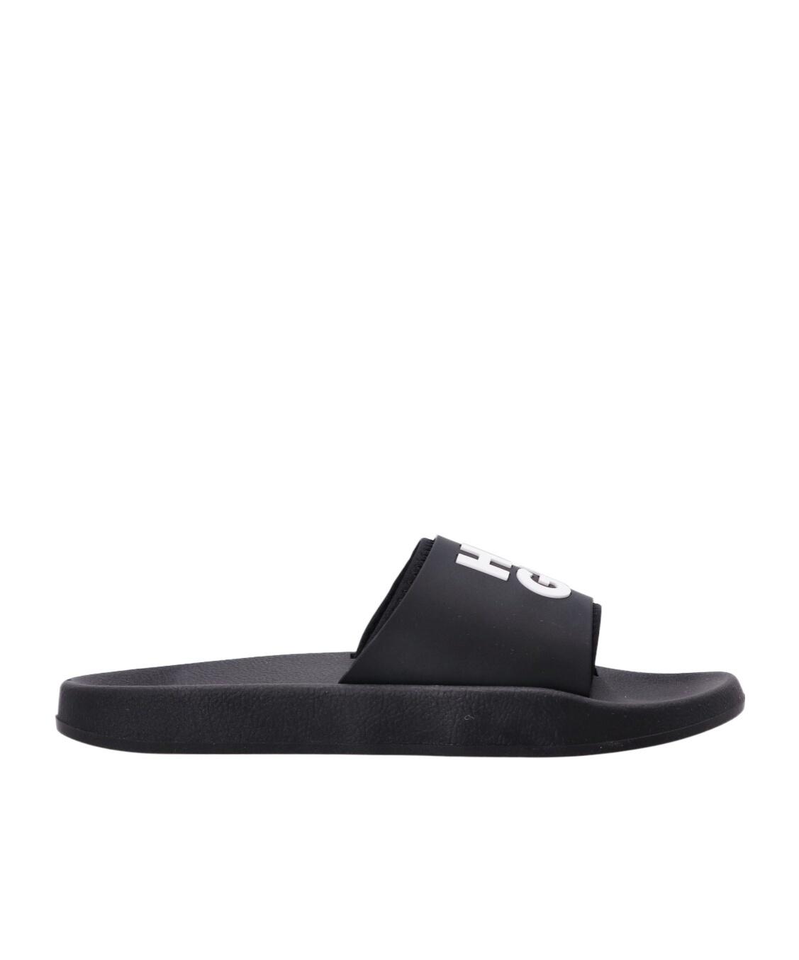 BOSS Logo-Embossed Pool Slides in Black for Men | Lyst