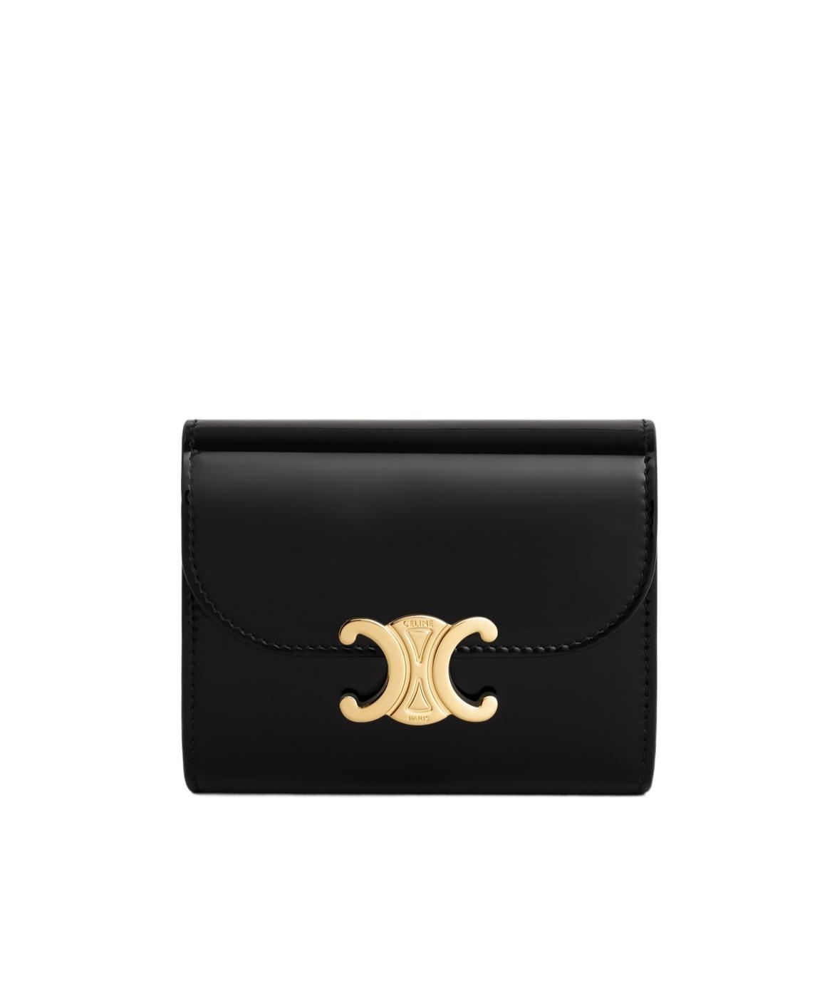 Celine Small Logo Wallet in Black | Lyst