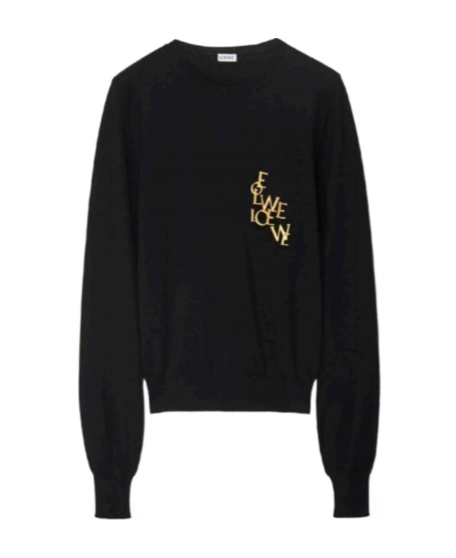 Loewe Logo Details Sweater in Black | Lyst