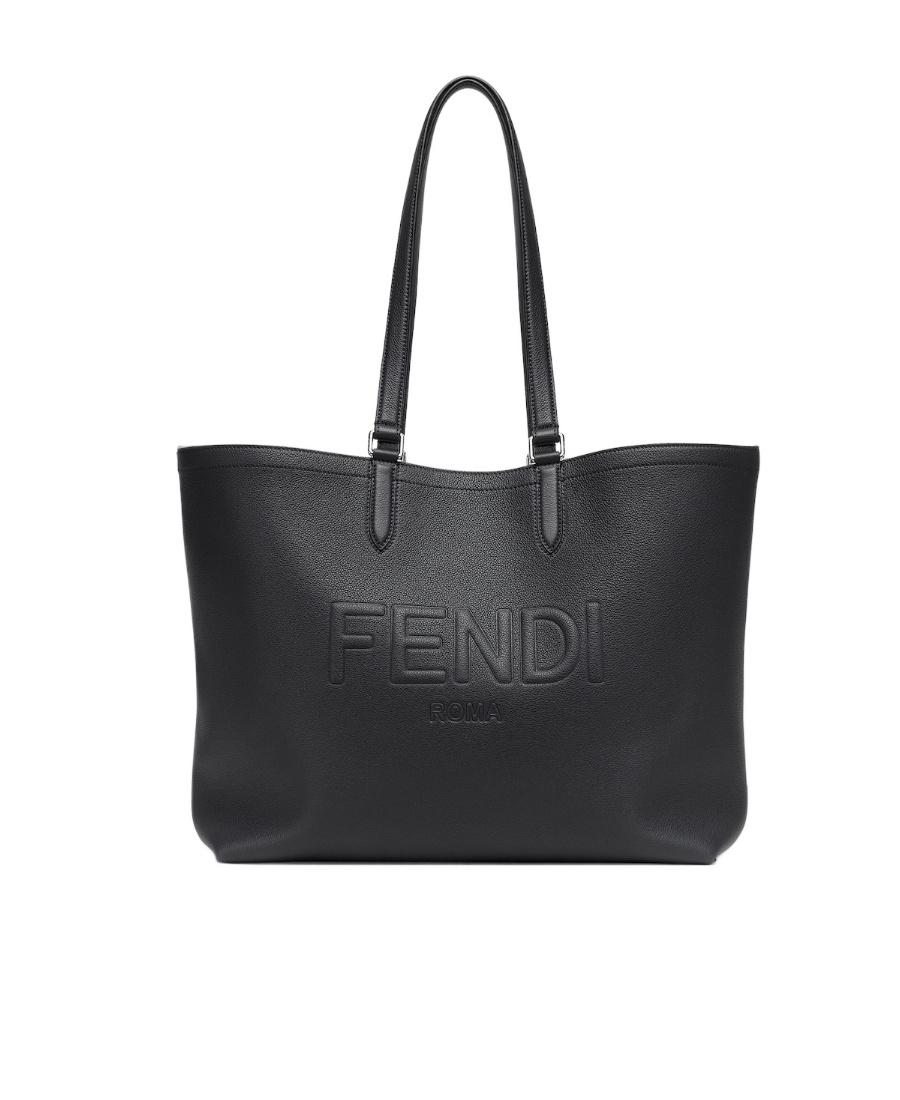 Fendi Roma Logo Embossed Shopper Bag in Black for Men | Lyst