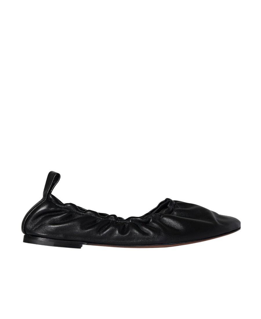 The Row Pleated Ballet Flats in Black | Lyst