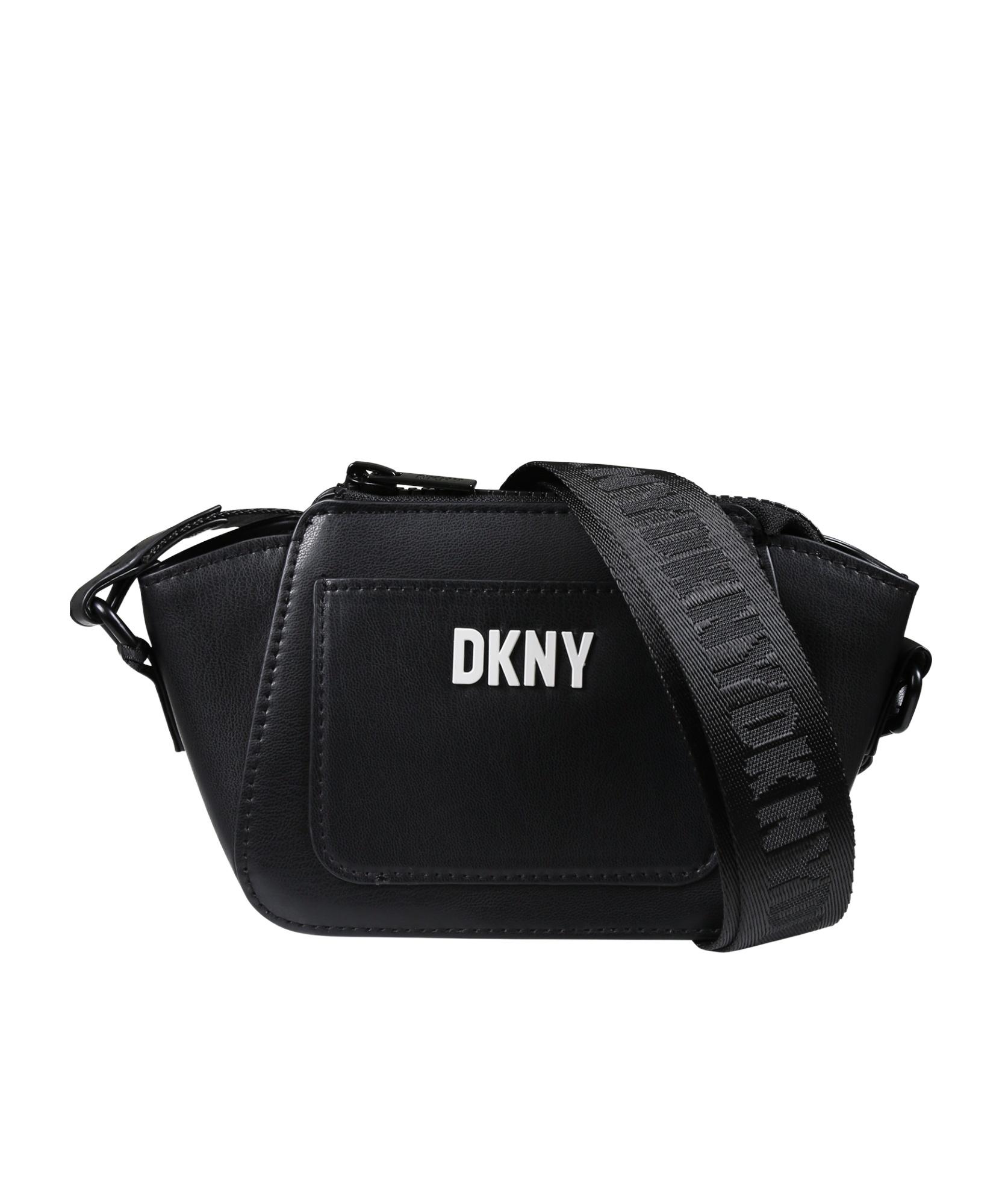 DKNY Logo Strap Satchel in Black | Lyst