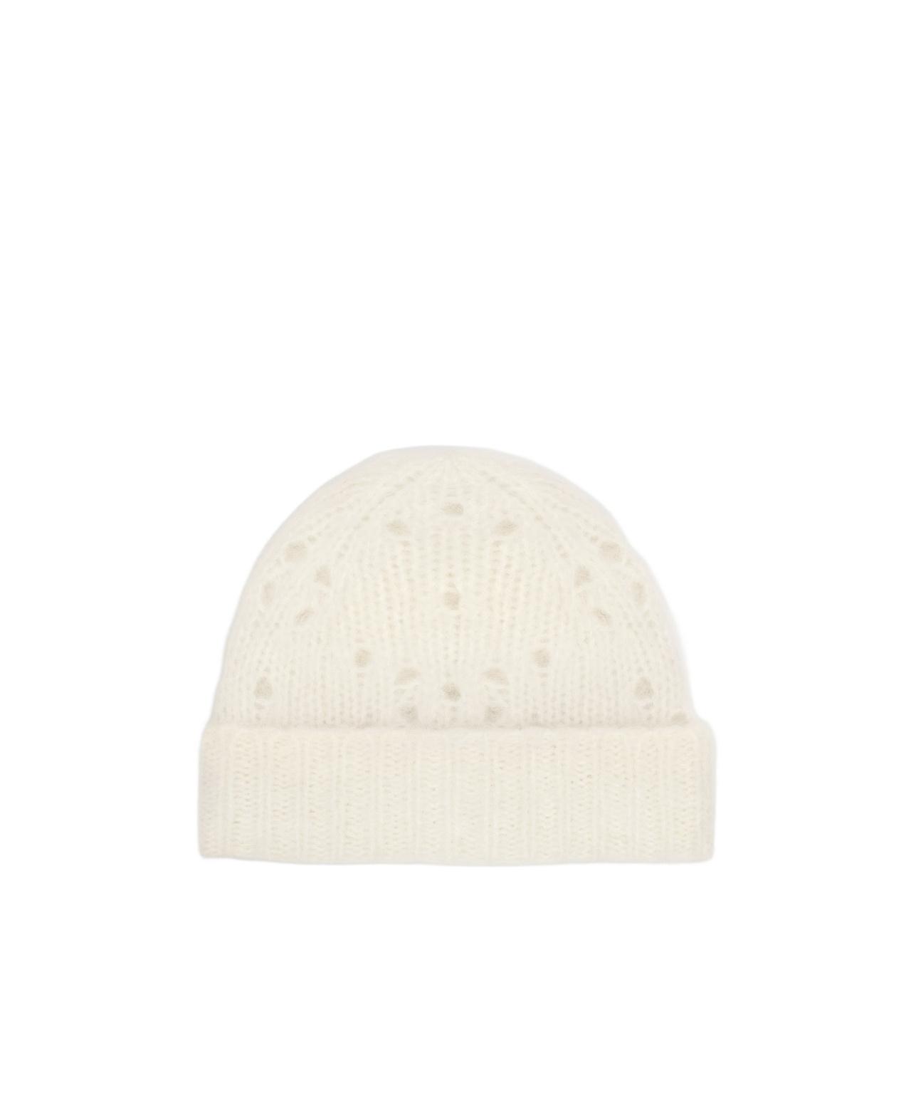 Celine Fair Isle Pick-Up Wool Cap in White | Lyst