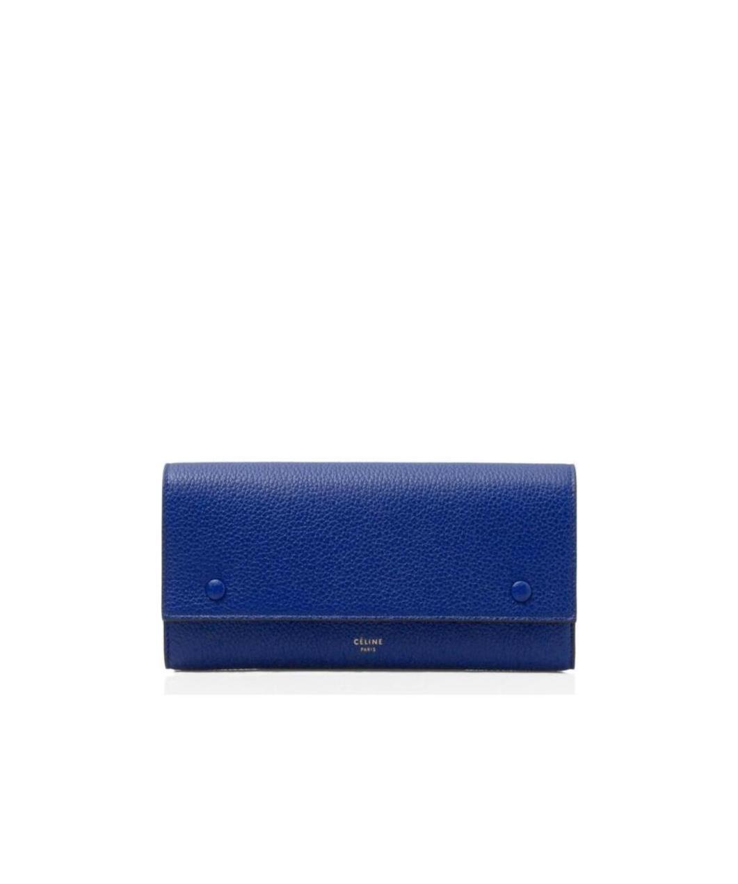 Celine Logo Details Long Wallet in Blue | Lyst