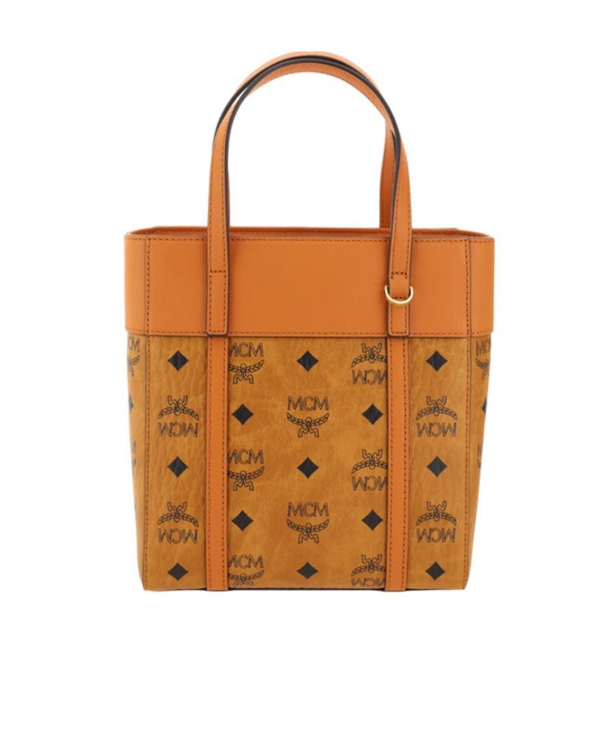 MCM Aren Logo Detailed Mini Tote Bag in Brown | Lyst