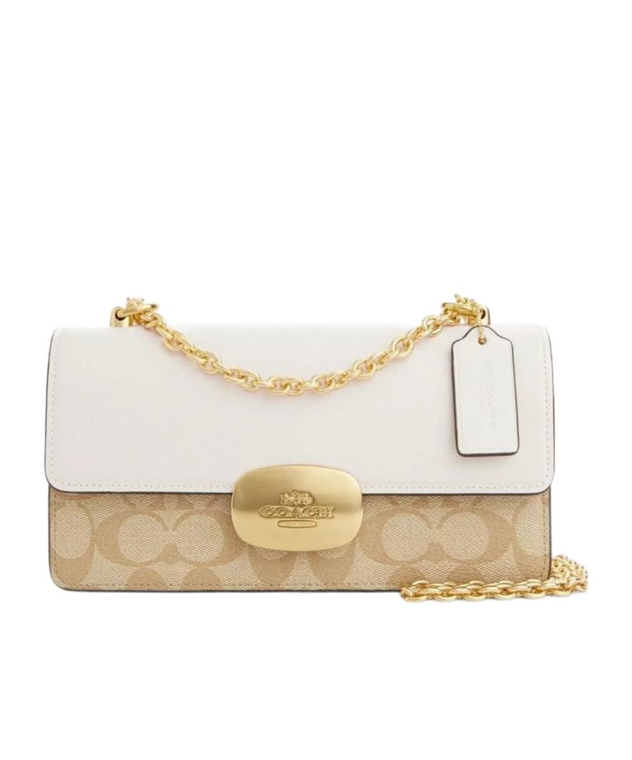 COACH Logo Letter Shoulder Bag in White | Lyst