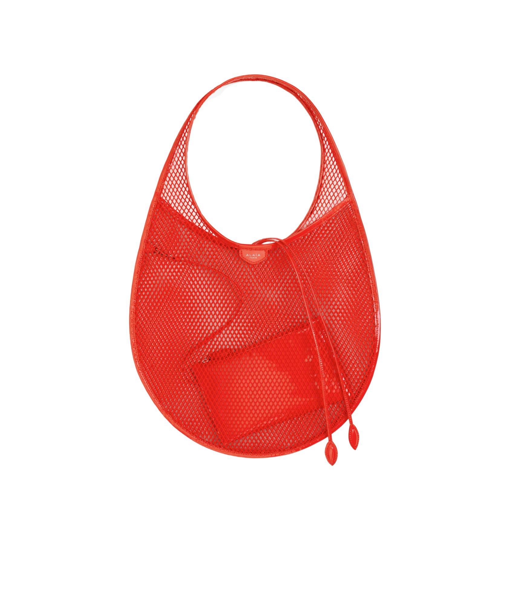 Alaïa Logo-Patch Fishnet Tote Bag in Red | Lyst