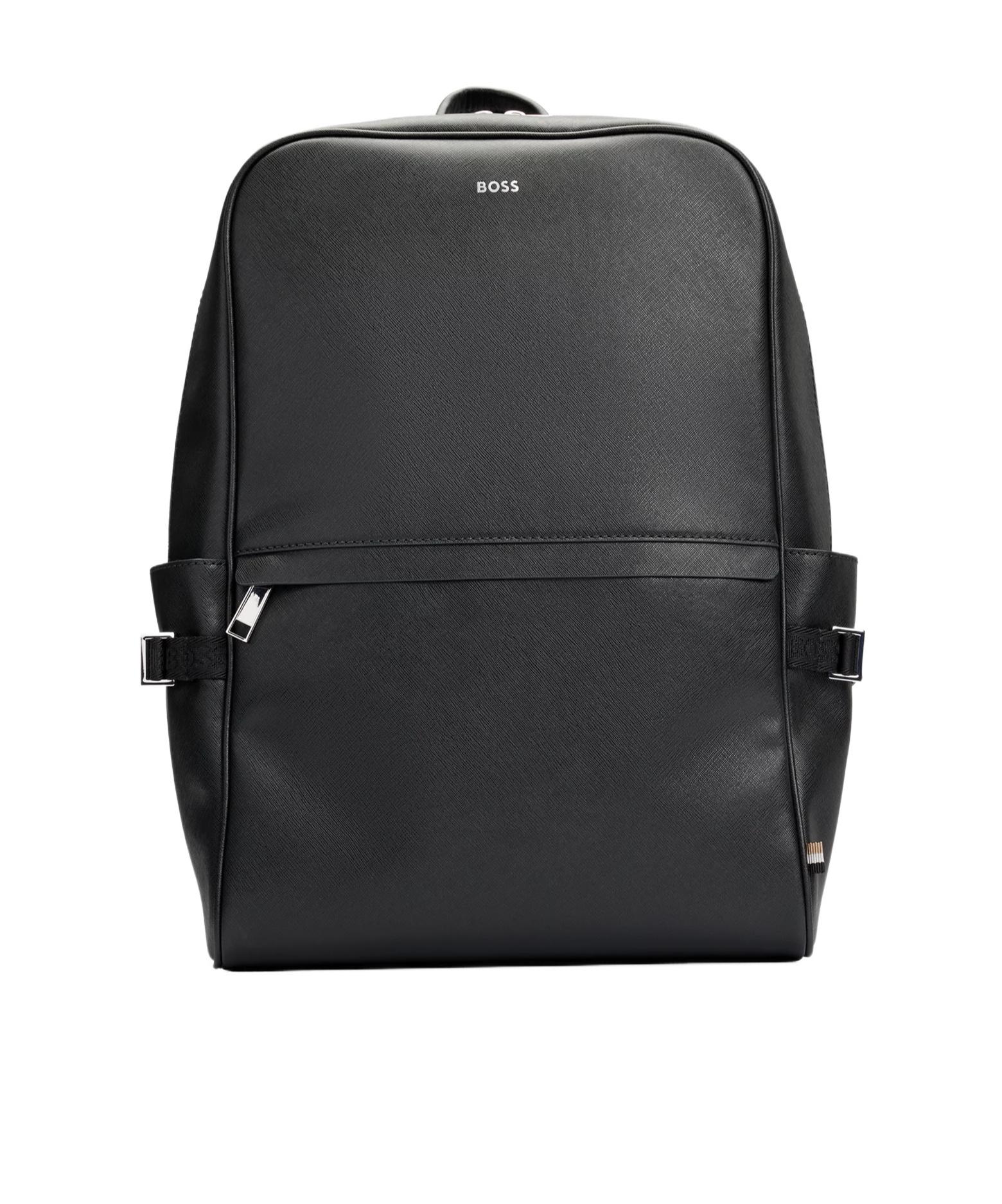 BOSS Logo-Tag Leather Backpack in Black for Men | Lyst