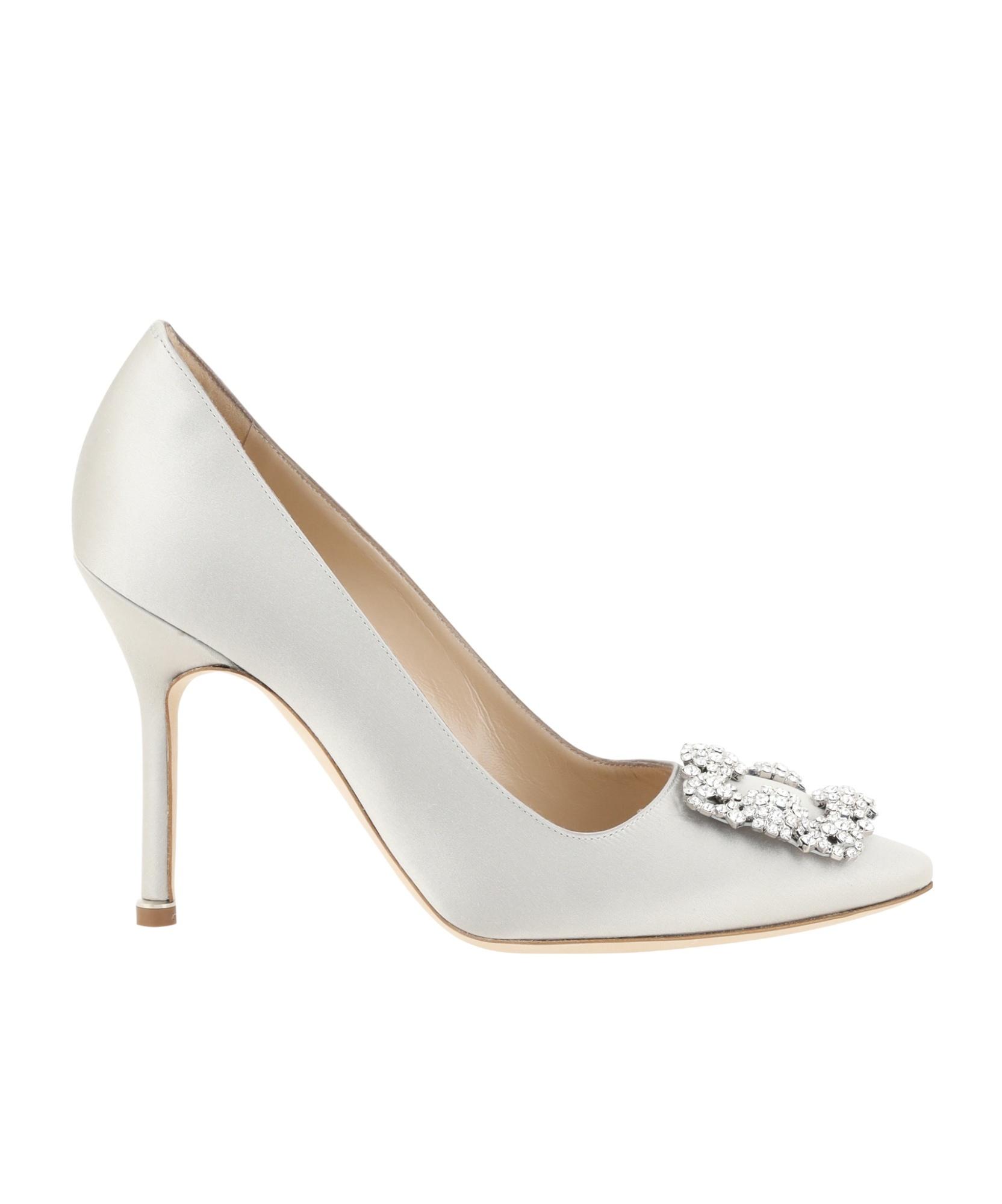 Manolo Blahnik Almond High Heels in White | Lyst