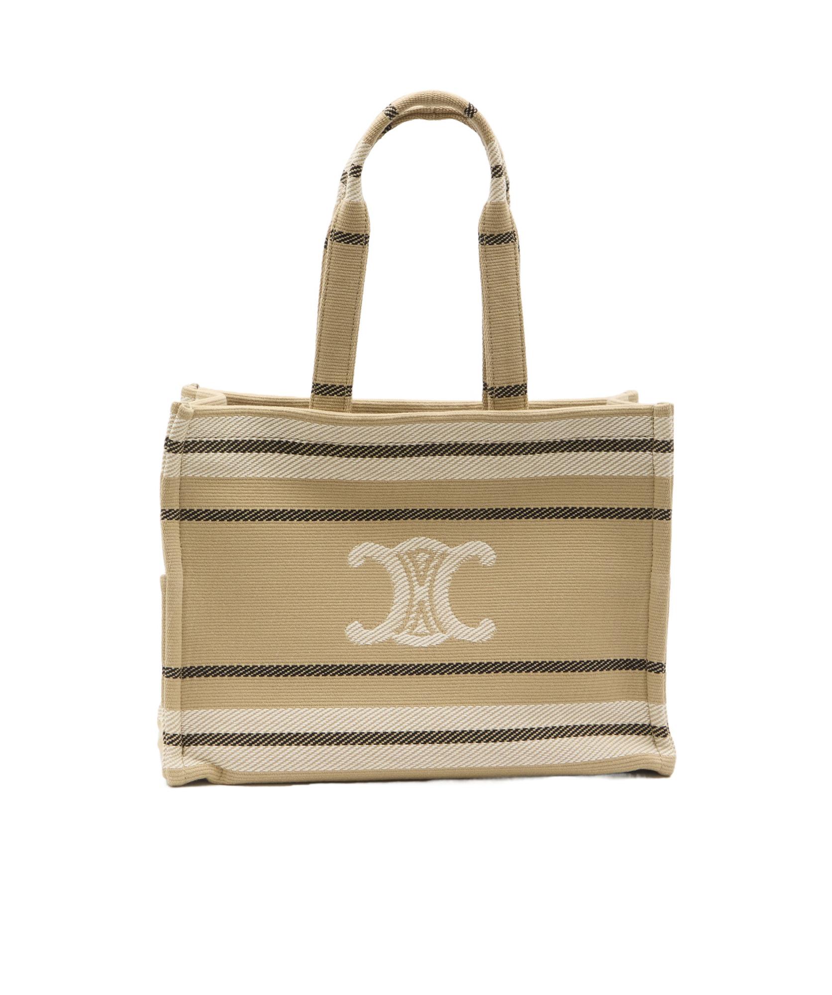 Celine Large Logo Tote in Natural | Lyst