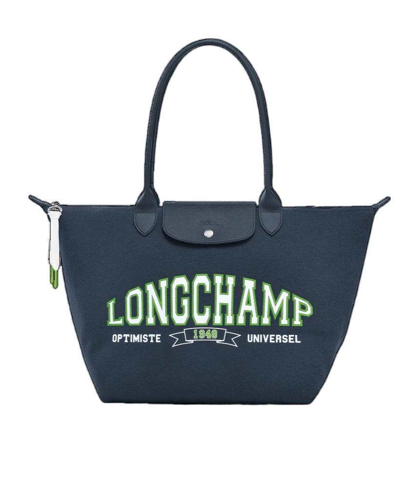 Longchamp Le Pliage Logo Shoulder Bag in Blue | Lyst