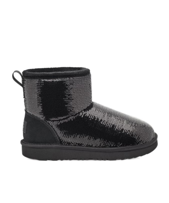 UGG Classic Mini Mirror Ball Sequin Boots in Black | Lyst