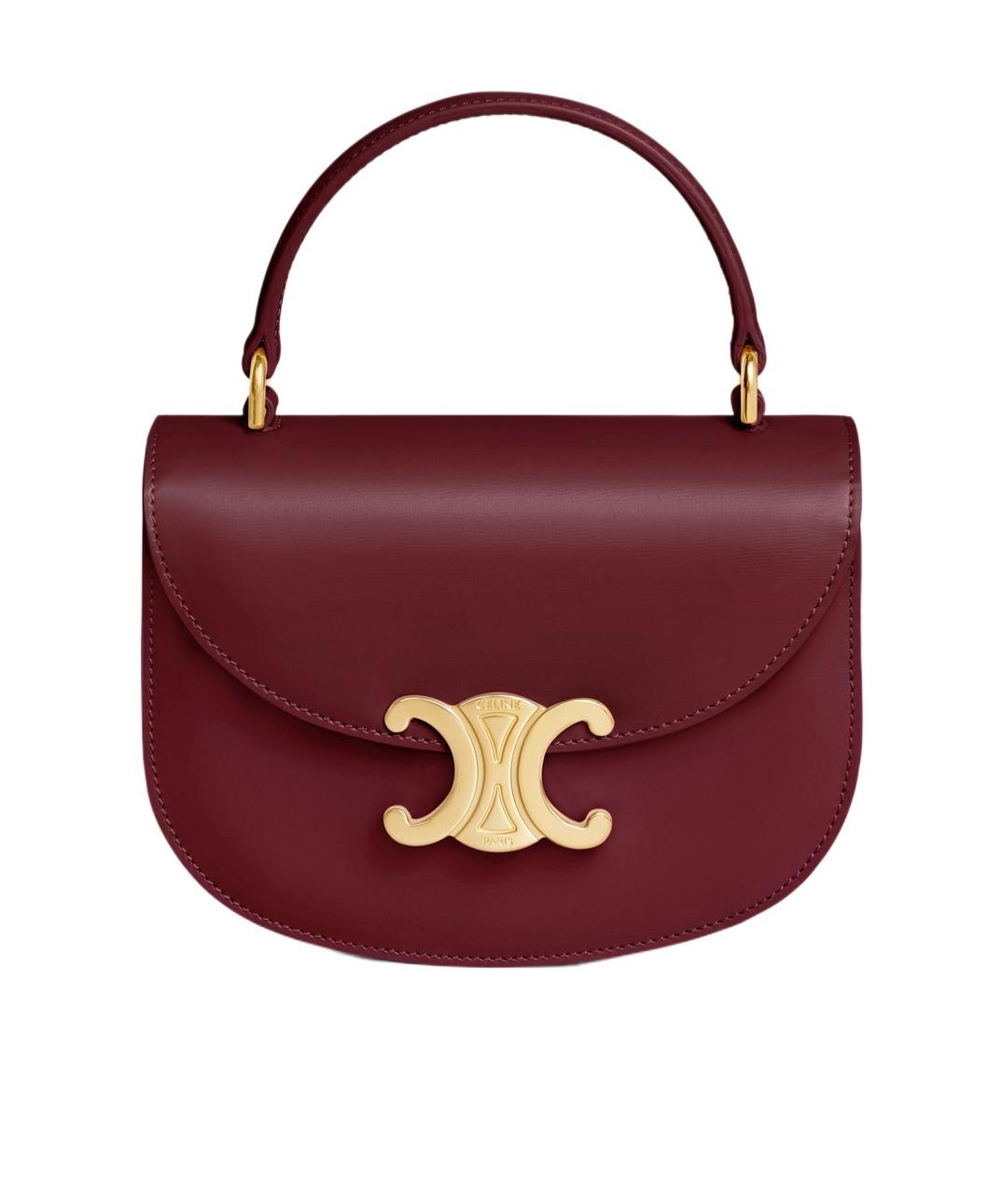 Celine Mini Logo Shoulder Bag in Red | Lyst