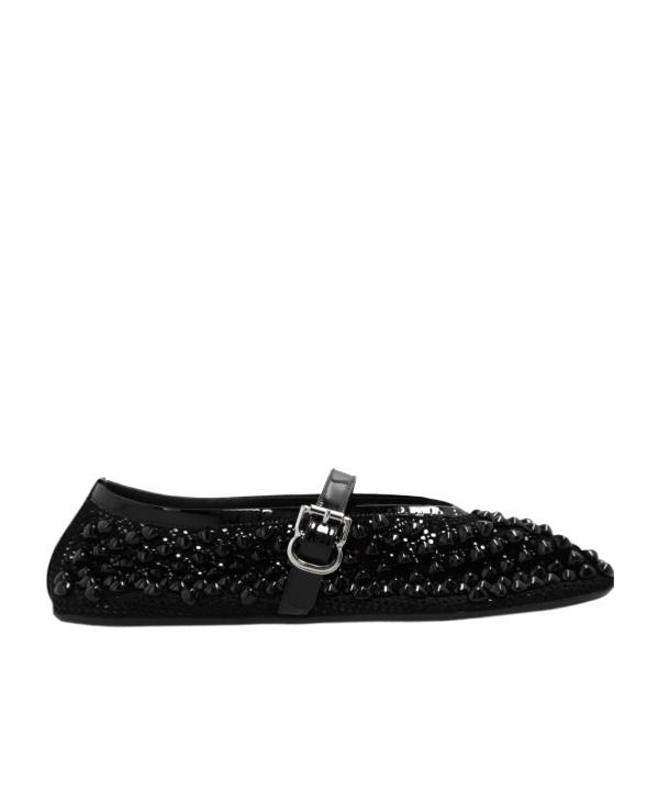 Alaïa Logo Ballet Flats in Black | Lyst