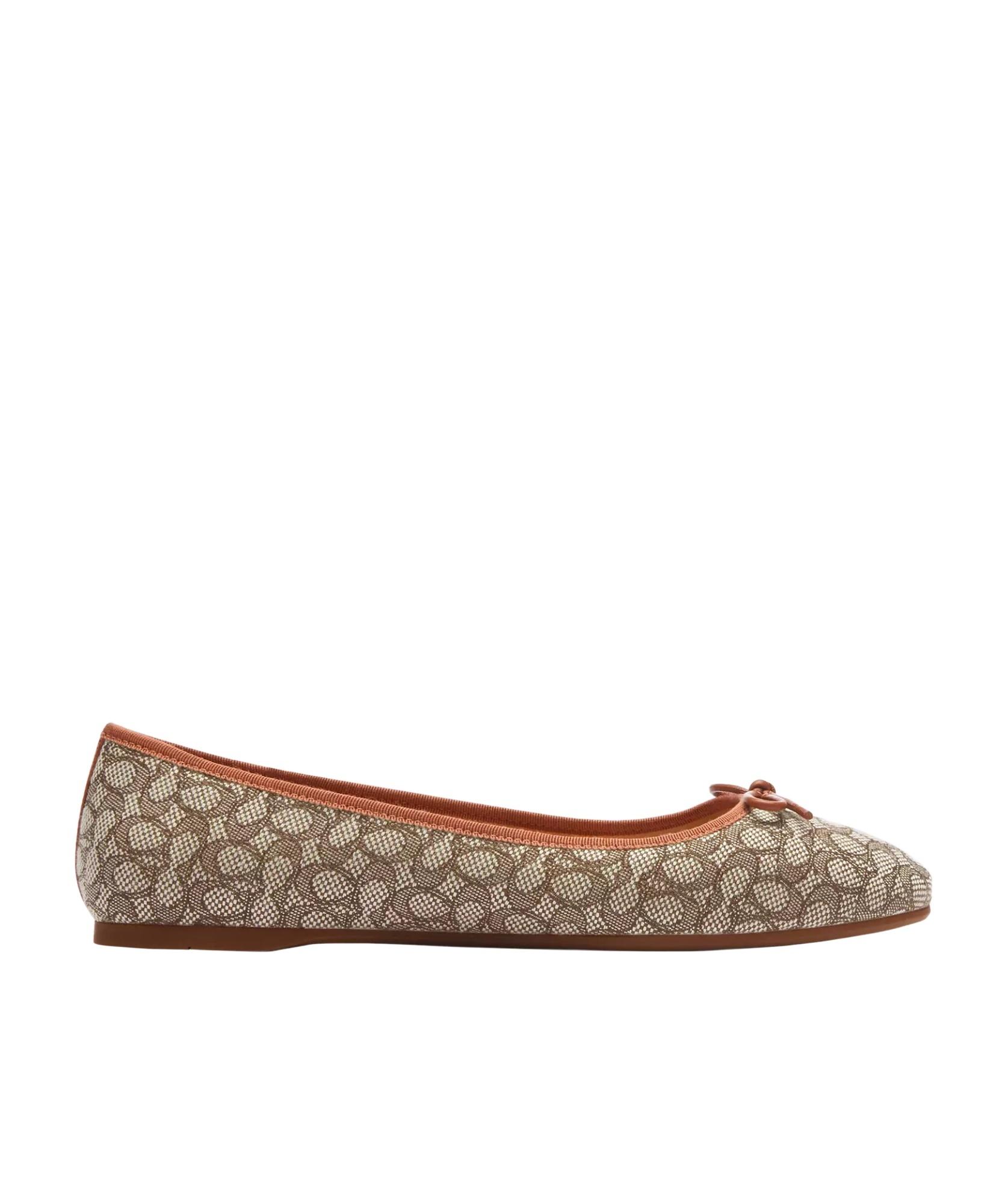 COACH Abigail Monogram Ballerina Shoes in Brown | Lyst
