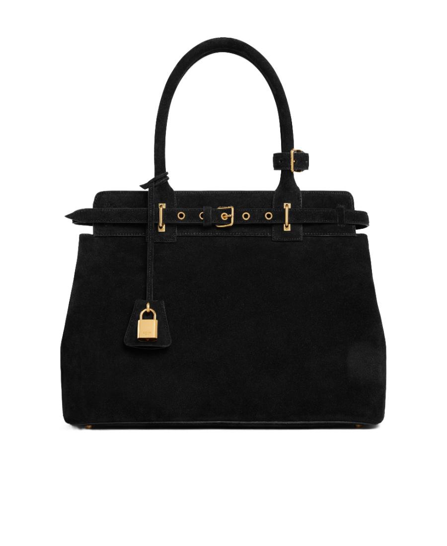 Celine Conti Logo Handbag in Black | Lyst