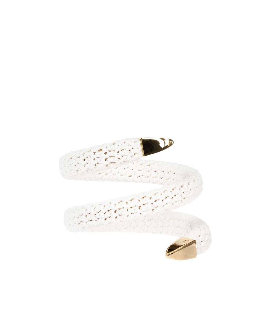 Bottega Veneta Cross Spiral Bracelet in White | Lyst