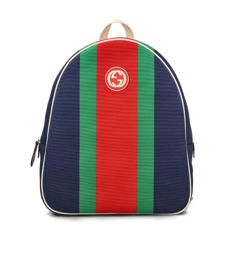 Gucci Double G Striped Backpack in Blue | Lyst