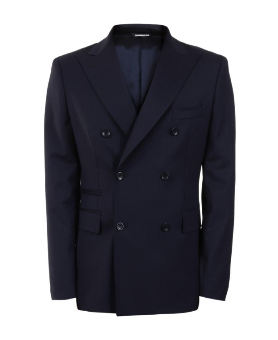 Tonello Wool Double-Breasted Suit Jacket in Blue for Men | Lyst