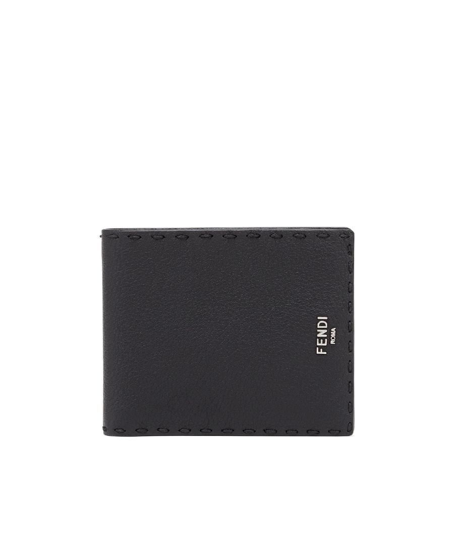 Fendi Logo-Lettering Bi-Fold Wallet in Black for Men | Lyst