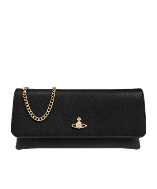 Vivienne Westwood Orb-Plaque Clutch Bag in Black | Lyst