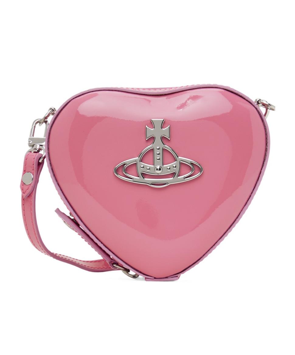 Vivienne Westwood Logo Heart-Shaped Shoulder Bag in Pink | Lyst