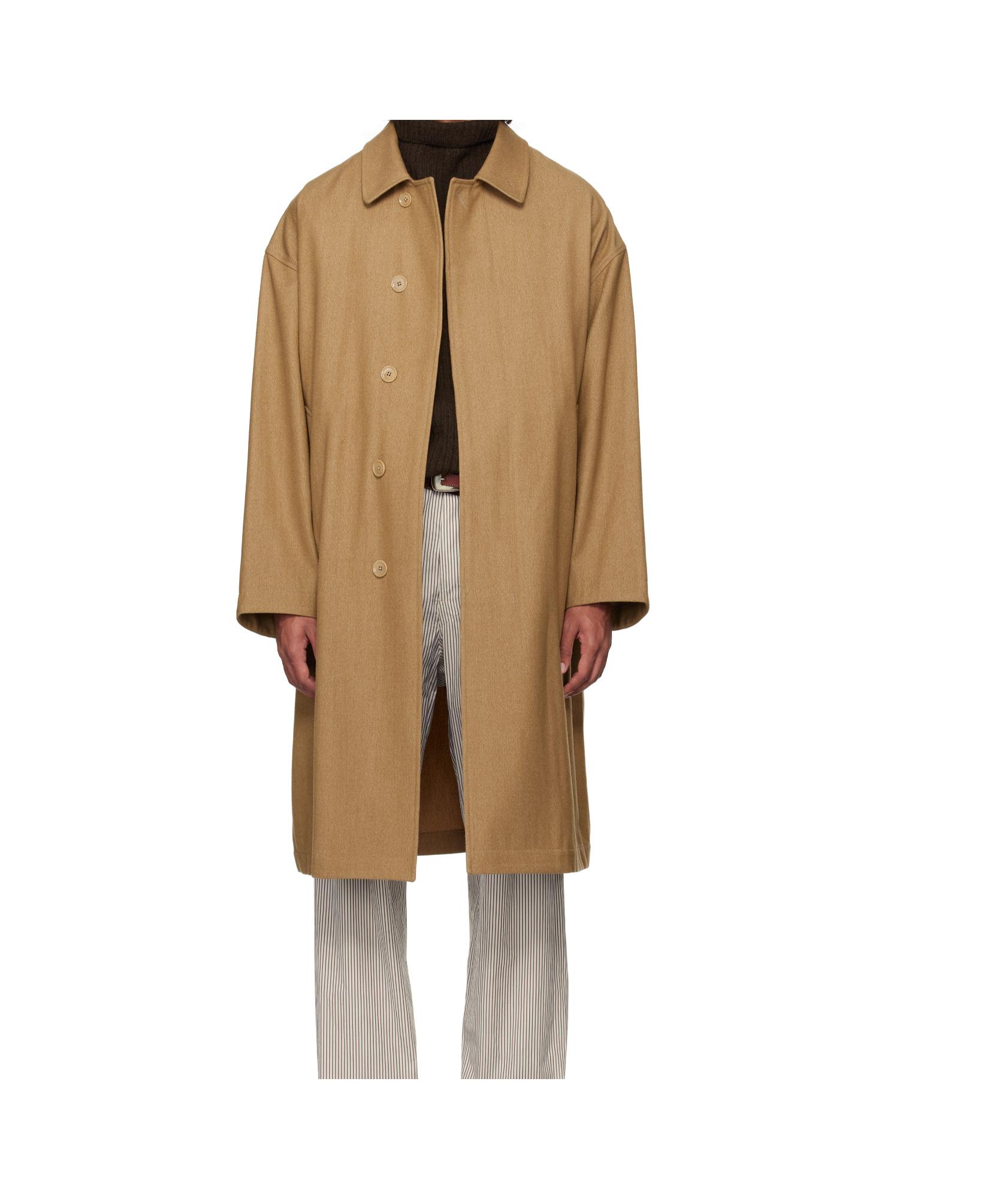 Lemaire Blended Twill Coat in Natural for Men | Lyst