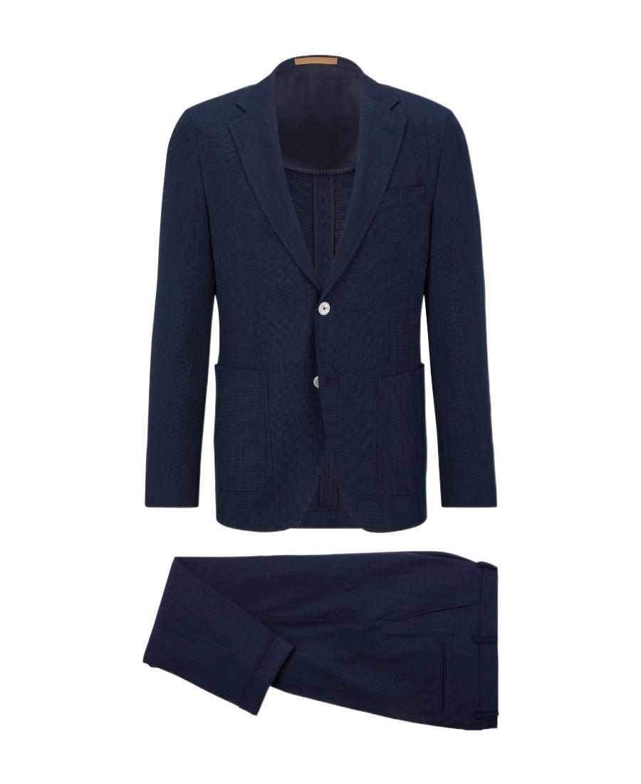 BOSS Pattern Wool Suit in Blue for Men | Lyst