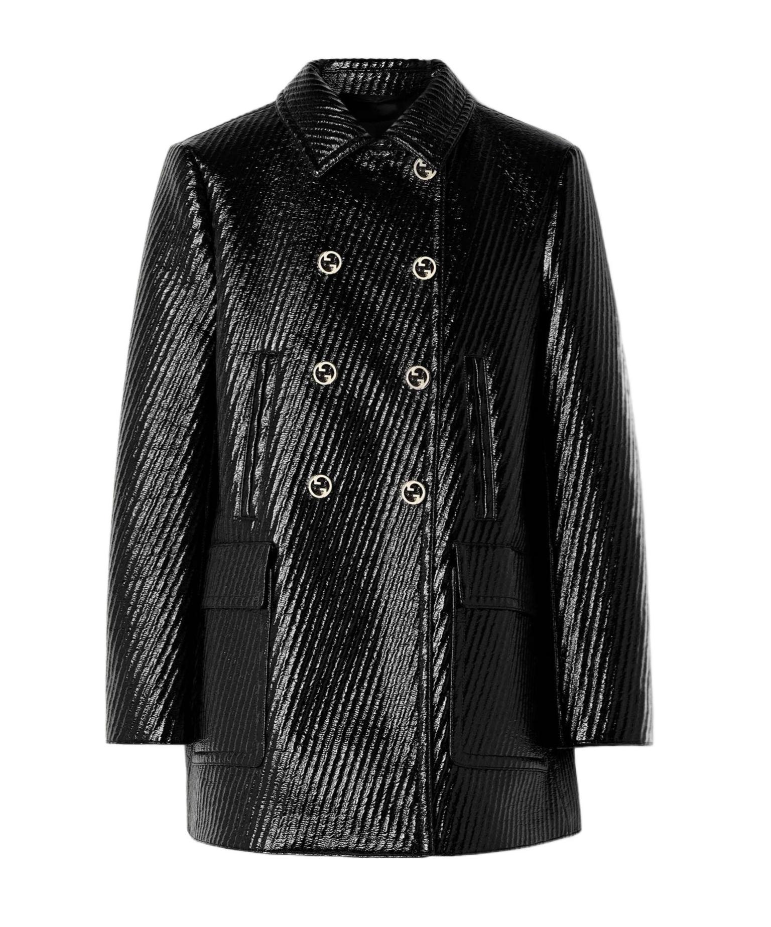 Gucci Interlocking G Coat in Black | Lyst