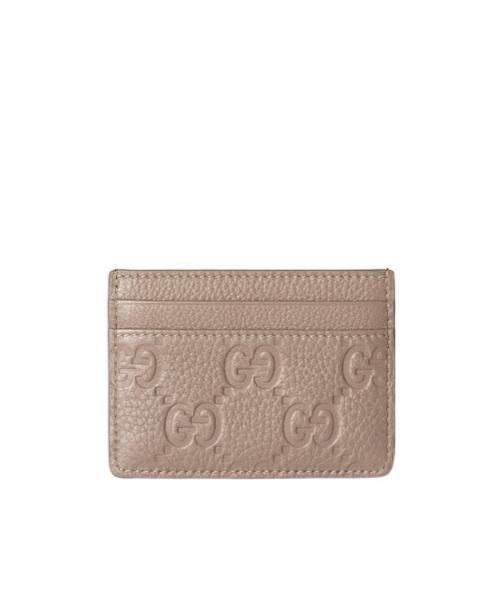 Gucci Emblem Card Holder in Gray | Lyst