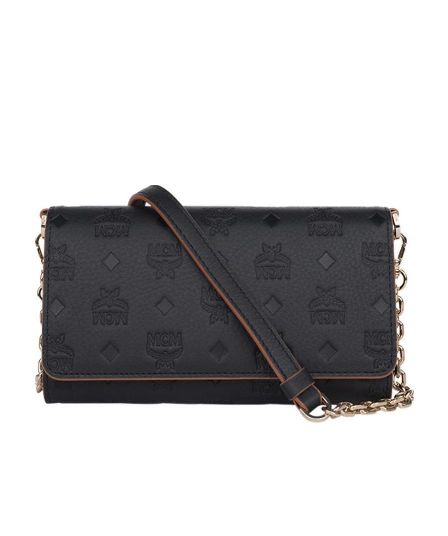 MCM Logo Details Satchel in Black | Lyst
