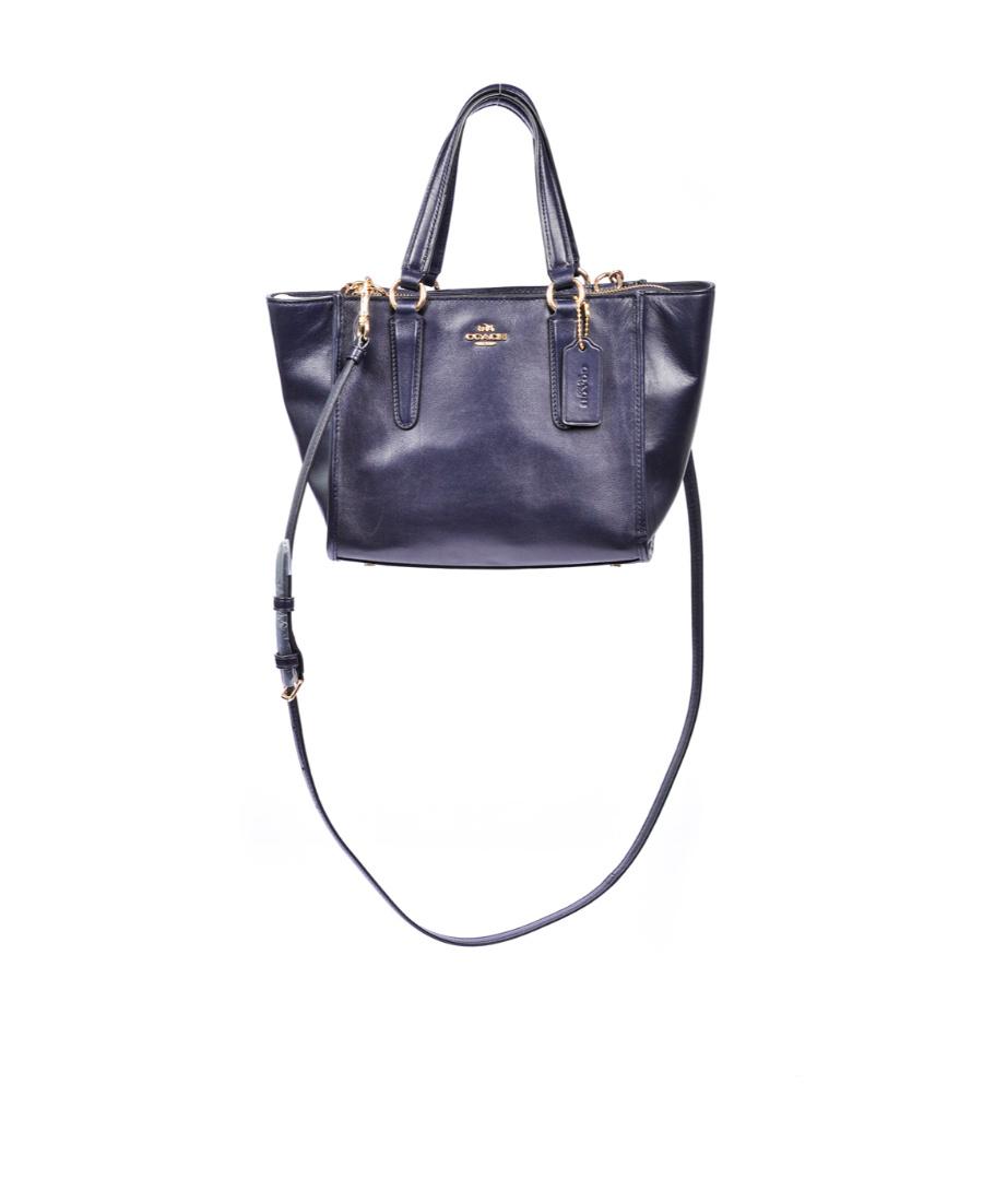 COACH Logo Zipper Satchel in Blue | Lyst