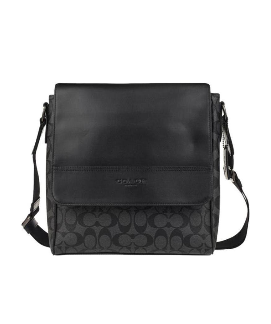 COACH Logo Printed Cross-Body Bag in Black for Men | Lyst