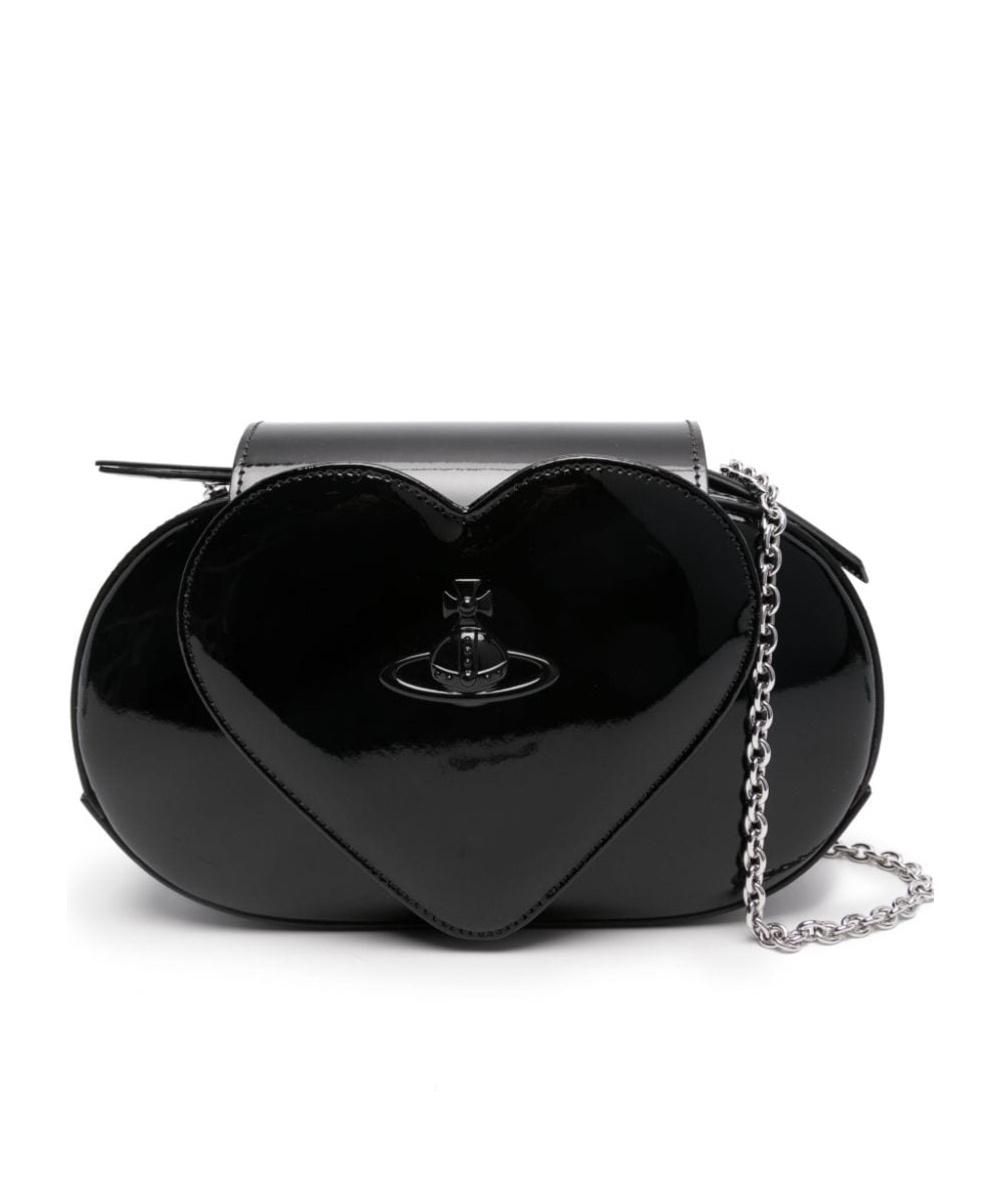Vivienne Westwood Jonny Heart Flap Cross Body Bag in Black | Lyst