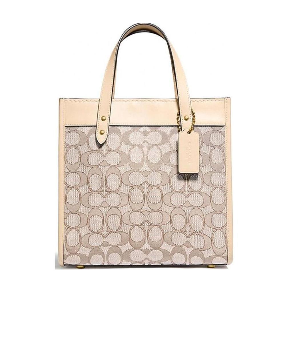 COACH Logo Jacquard Handbag in Natural | Lyst
